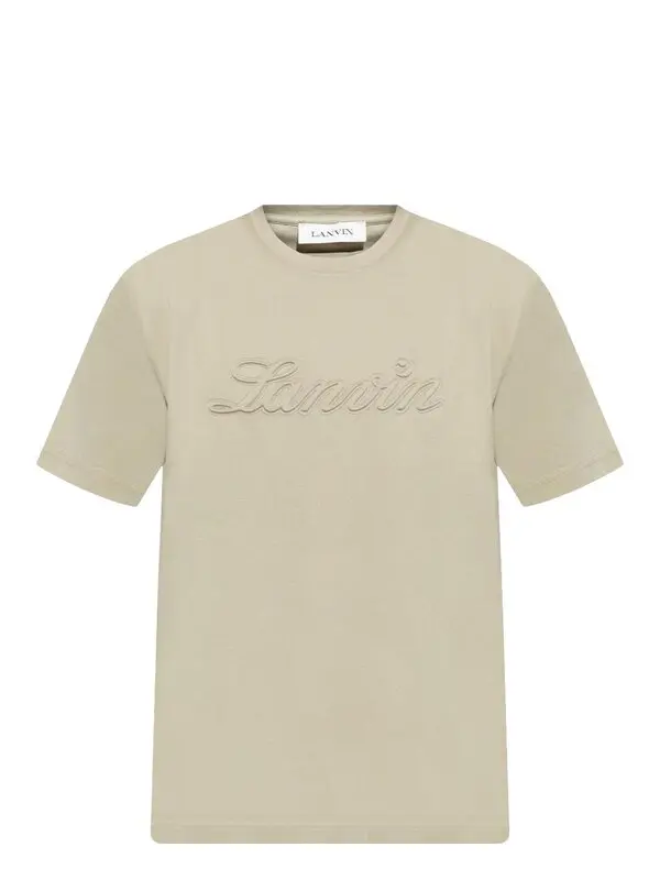 LANVIN Logo-embossed T-shirt - Neutrals