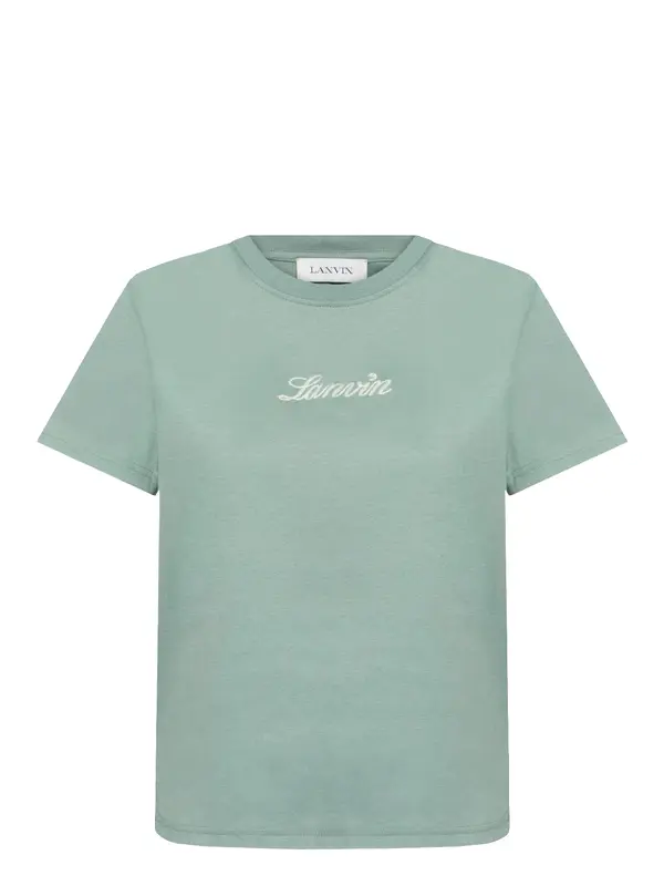 LANVIN Logo-embroidered T-shirt - Green