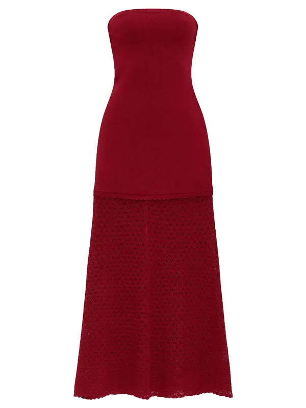 Posse Strapless Maxi Dress - Red
