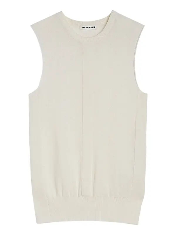JIL SANDER Knitted Vest - White