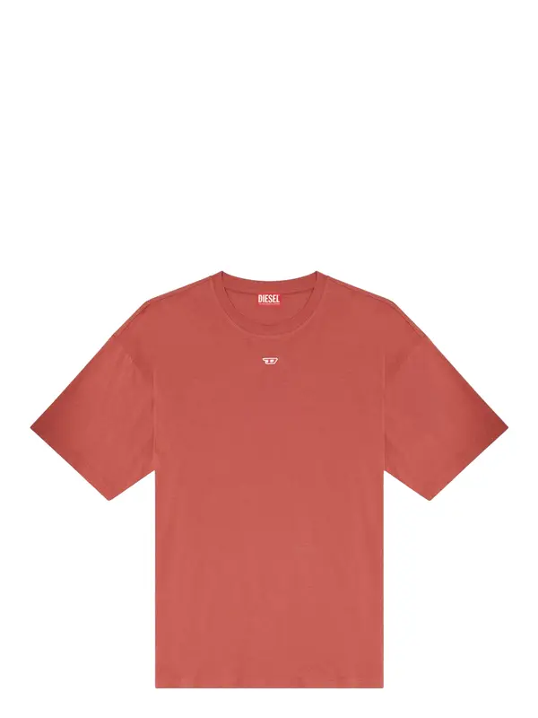 DIESEL Logo-patch Organic-cotton T-shirt - Red