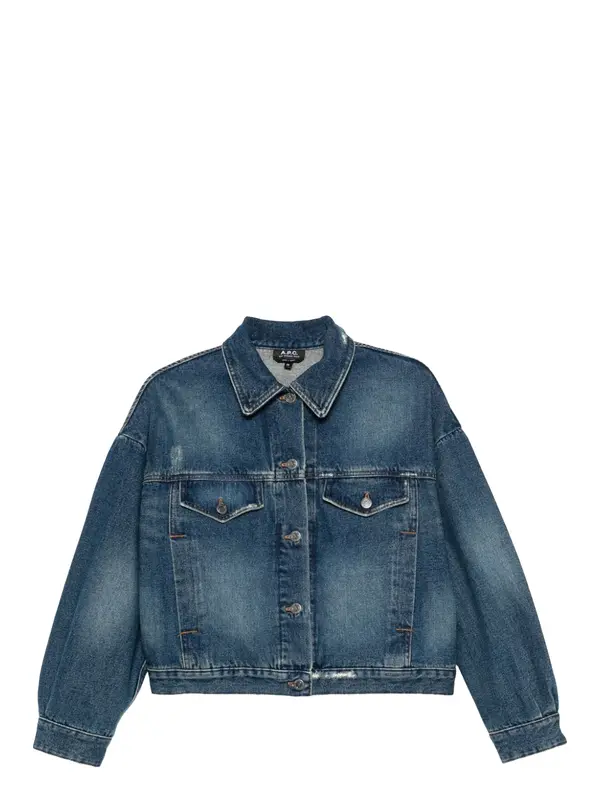A.p.c. Distressed Denim Jacket - Blue
