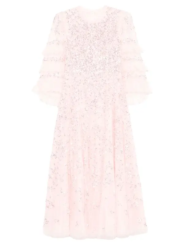 NEEDLE & THREAD Floral Lace Gown - Pink