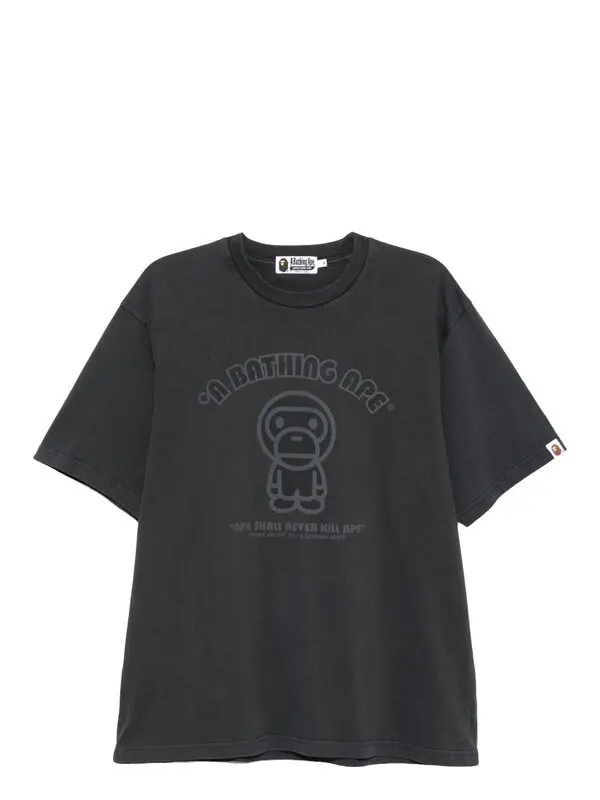 A BATHING APE Garment-dye Baby Milo T-shirt - Black