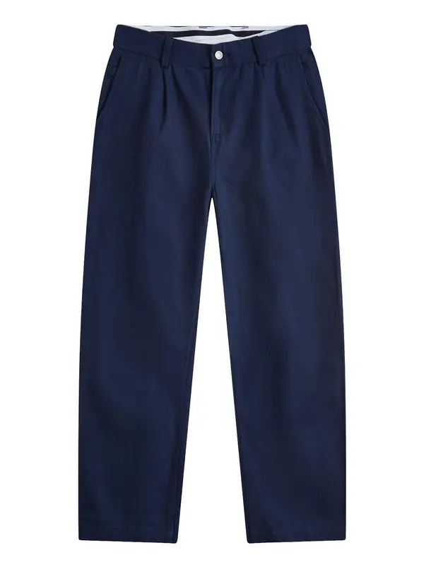 CORRIDOR Twill Pleated Trousers - Navy