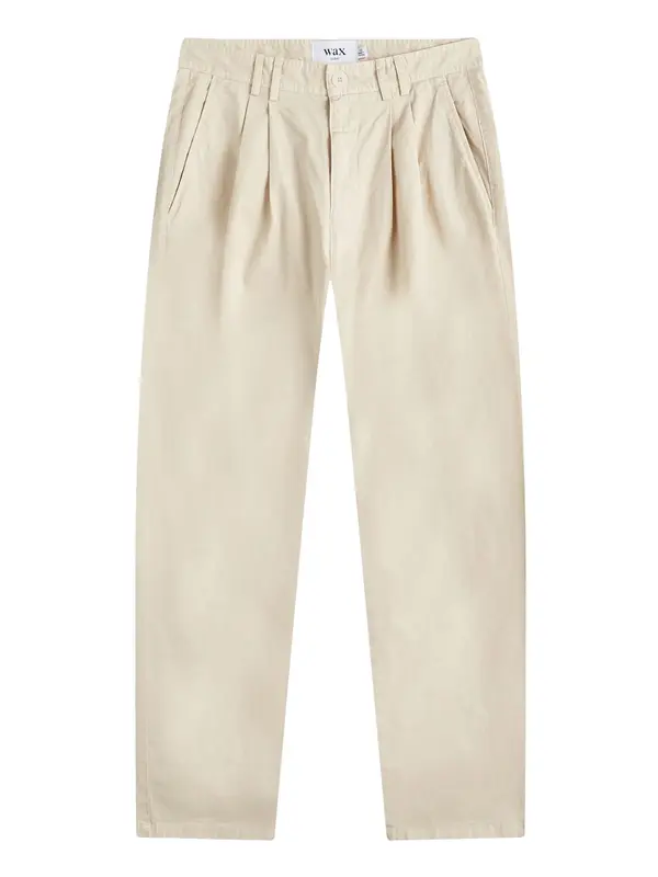 WAX LONDON Raleigh Pleat Twill Trousers - Stone
