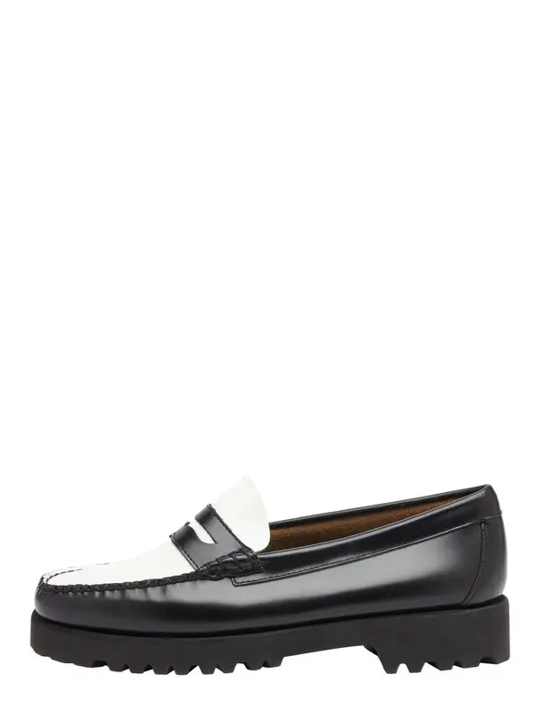 G.H. BASS & CO. 90s Penny Chunky Loafer - Black/white Leather