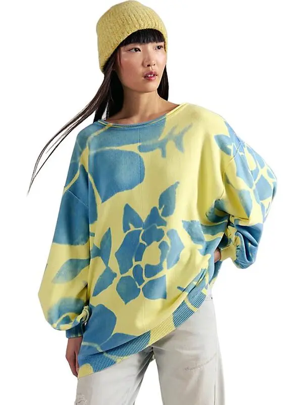 Free People We The Free Painters Garden Pullover - Lime Combo