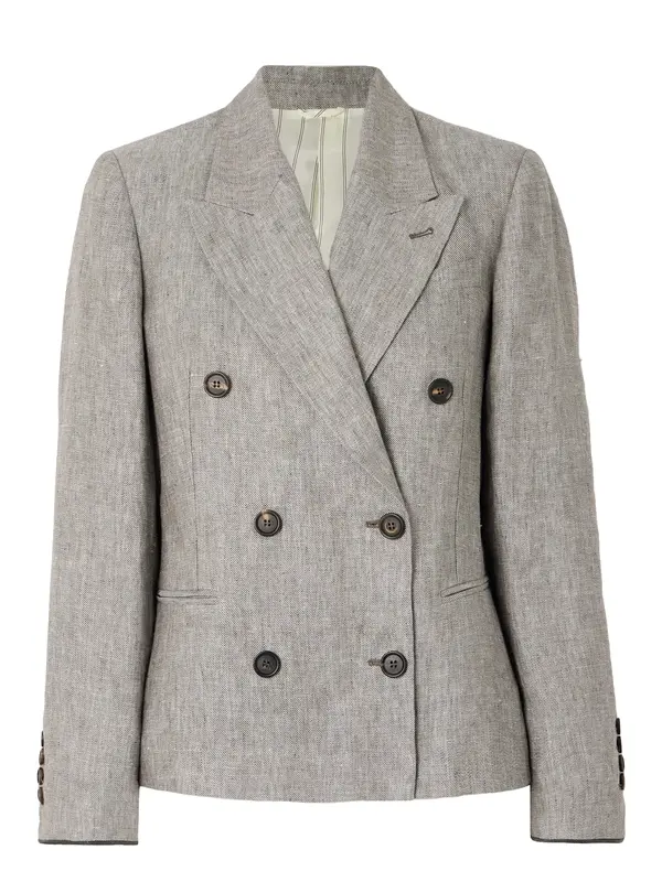 Brunello Cucinelli Double-breasted Blazer - Gray