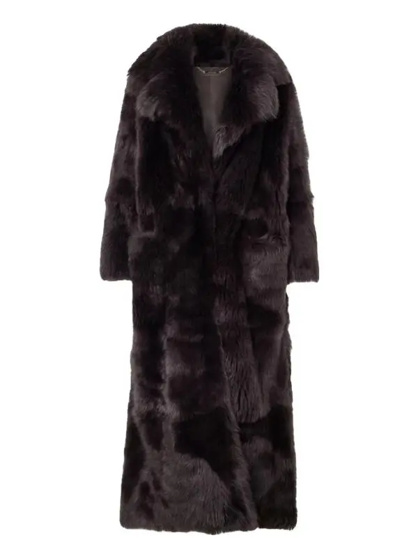 Nour Hammour Evita Shearling Overcoat - Brown