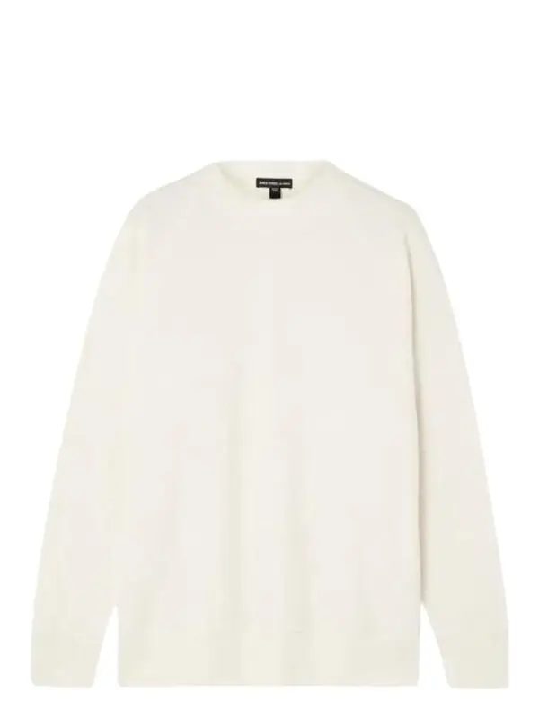 JAMES PERSE Waffle-knit Cotton And Cashmere-blend Top - Cream