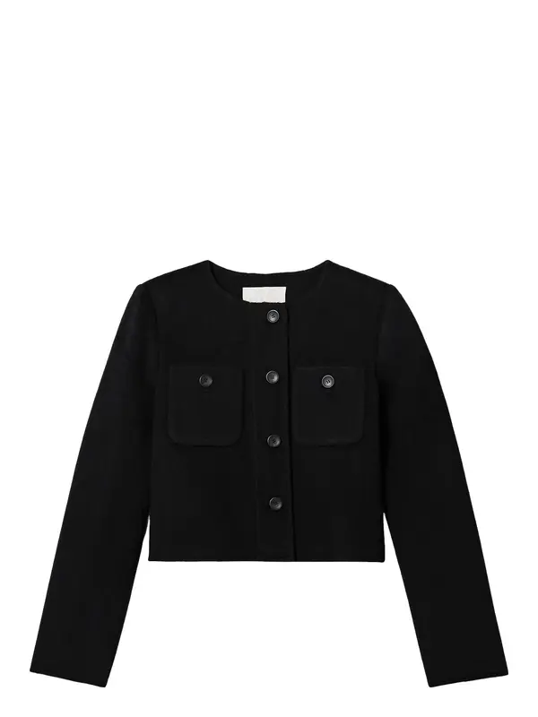 Ulla Johnson Eve Cropped Wool-blend Felt Jacket - Black