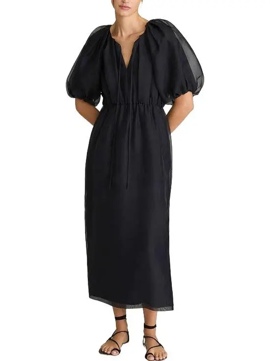 Rebecca Taylor Silk Chiffon Pencil Dress - Midnight