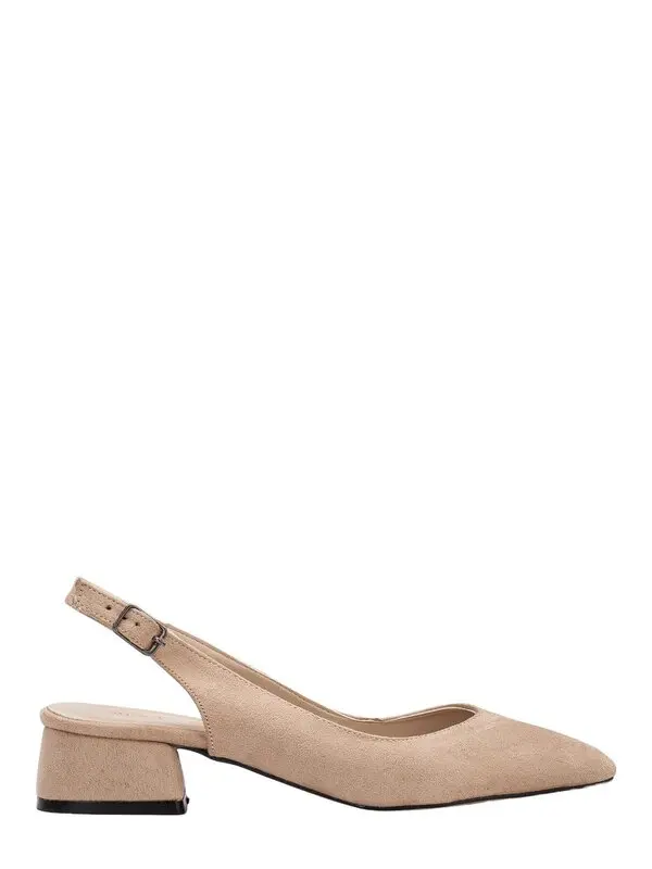 FOREVER & ALWAYS SHOES Emma Slingback Flat Heels - Beige