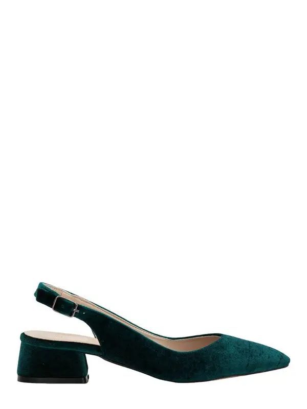 FOREVER & ALWAYS SHOES Emma Slingback Flat Heels - Green