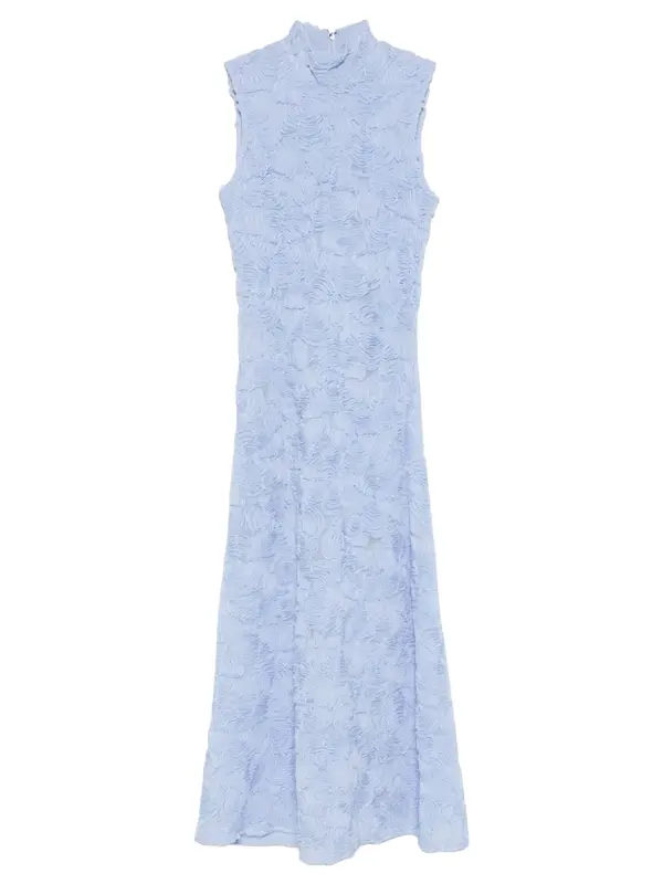 Remain Birger Christensen Floral-appliqué Mesh Maxi Dress - Blue