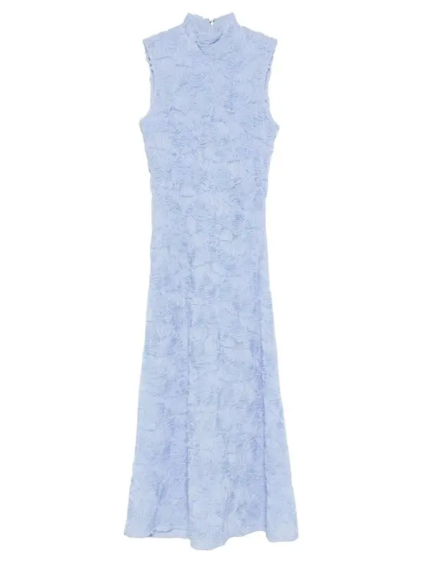 ROTATE BY BIRGER CHRISTENSEN Floral-appliqué Mesh Maxi Dress - Blue