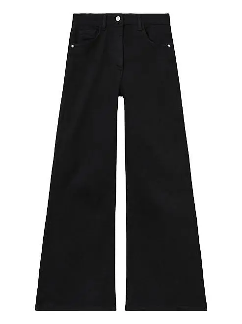 REISS Bonnie Mid-rise Flared-leg Denim Jeans - Black
