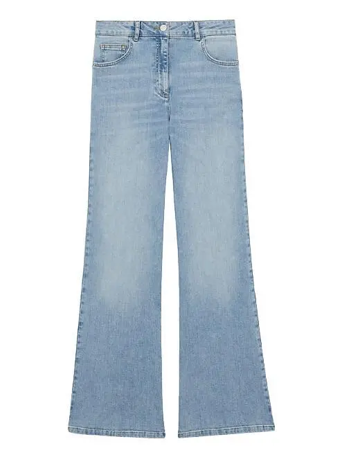 REISS Bonnie Mid-rise Flared-leg Denim Jeans - Light Blue