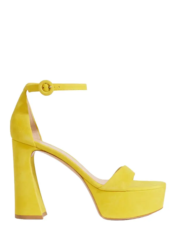 GIANVITO ROSSI Holly Suede Platform Sandals - Yellow