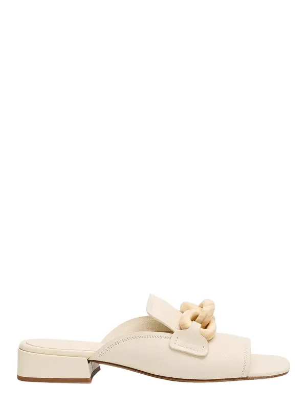 PEDRO GARCIA Enna Leather Loafer Mules - Ivory