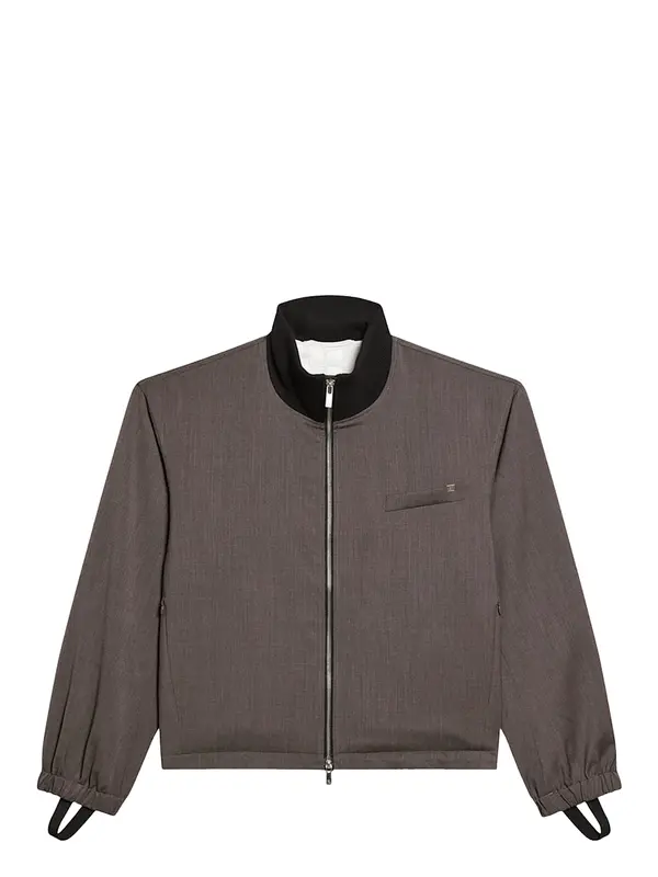 Helmut Lang Wool Full-zip Bomber Jacket - Light Brown Melange