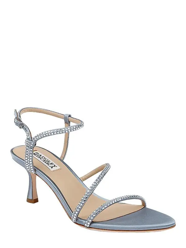 Badgley Mischka Julianna Strappy Sandals - Ice Satin