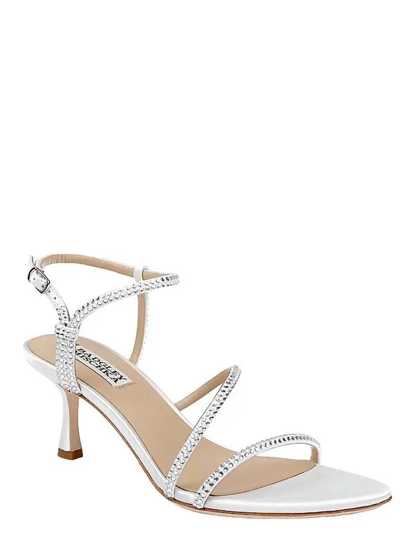 Badgley Mischka Julianna Strappy Sandals - White Satin