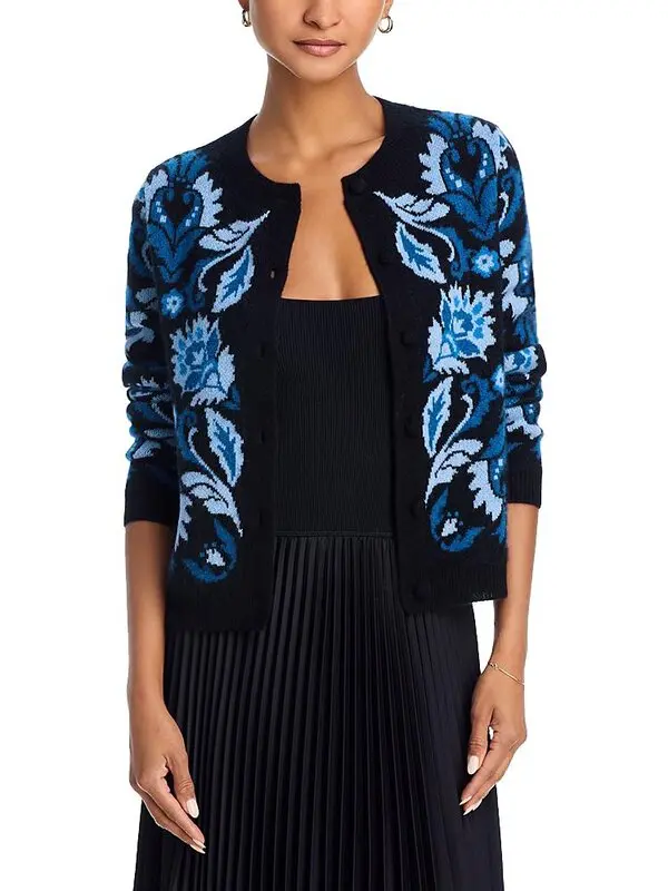 Bloomingdale'S Spring Novelty Cardigan - Black/blue