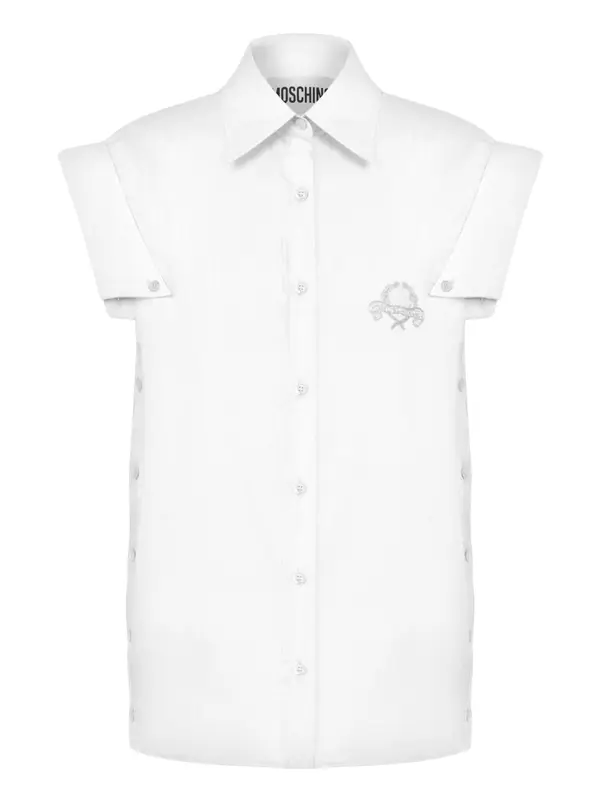 Moschino Embroidered-logo Shirt - White