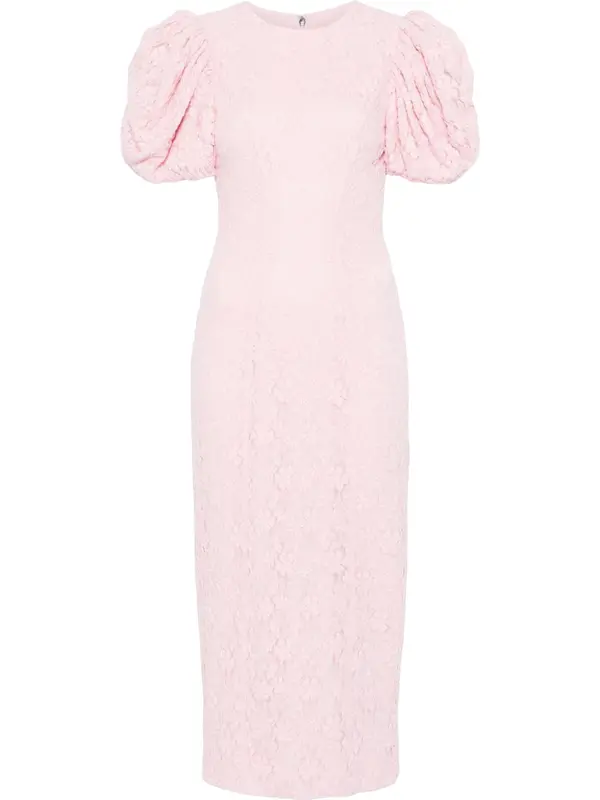 ROTATE BY BIRGER CHRISTENSEN Lace Fitted Midi Dress - Pink