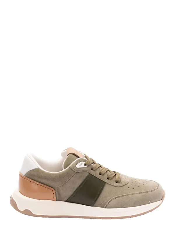 TOD'S Leather-trim Suede Sneakers - Green