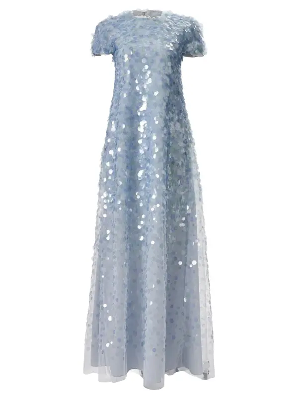 Carolina Herrera Sequinned Gown - Blue