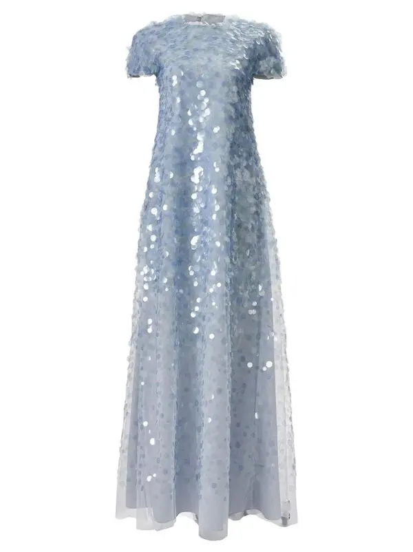 Carolina Herrera Sequinned Gown - Blue