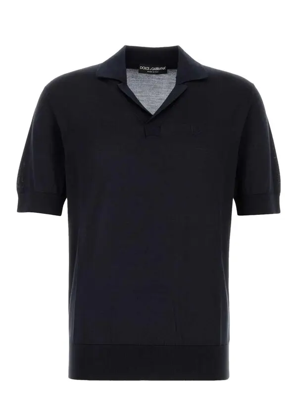 Dolce & Gabbana Silk Polo Shirt - Blue