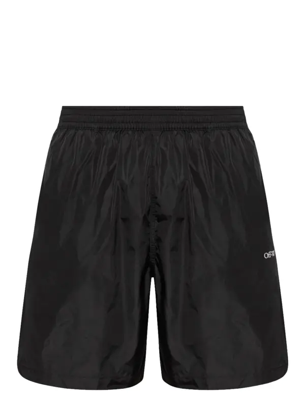 Off-White Logo-print Swim Shorts - Black
