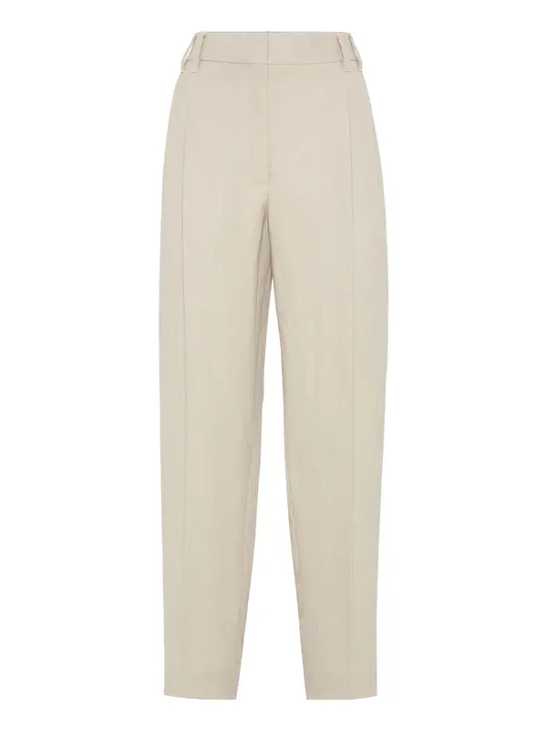 Brunello Cucinelli Twill Slouchy Trousers - Neutrals