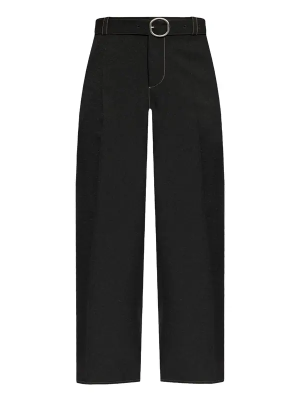 JIL SANDER Belted Trousers - Black