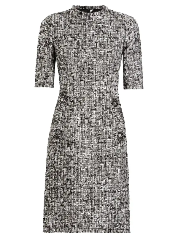 Dolce & Gabbana Tweed Midi Dress - Black