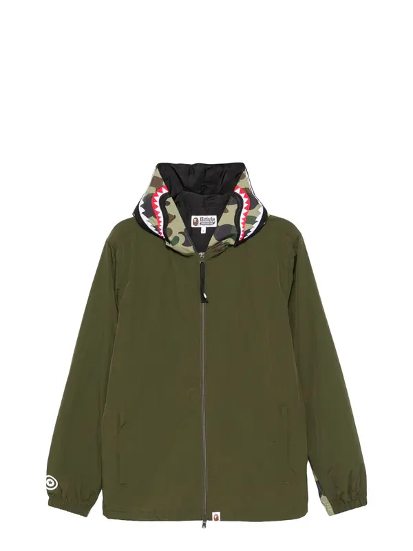 A BATHING APE 1st Camo Shark Hoodie Jacket - Green