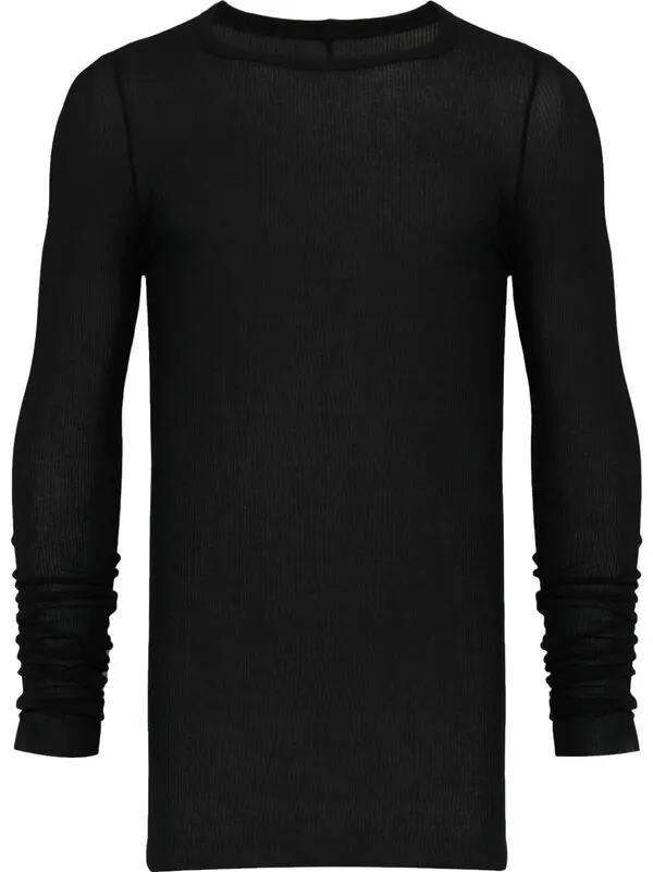 Rick Owens Ribbed T-shirt - Black