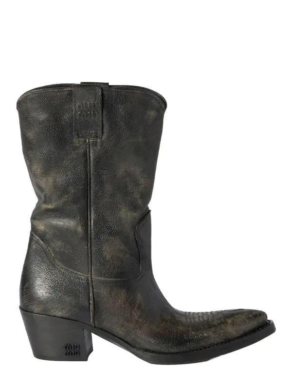 Miu Miu Leather Boots - Brown