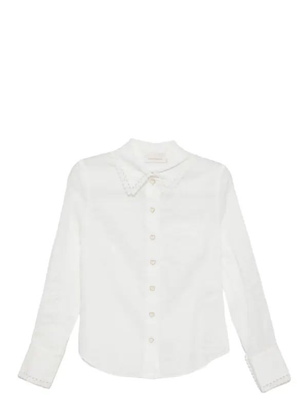 Zimmermann Embroidered Ramie Shirt - White