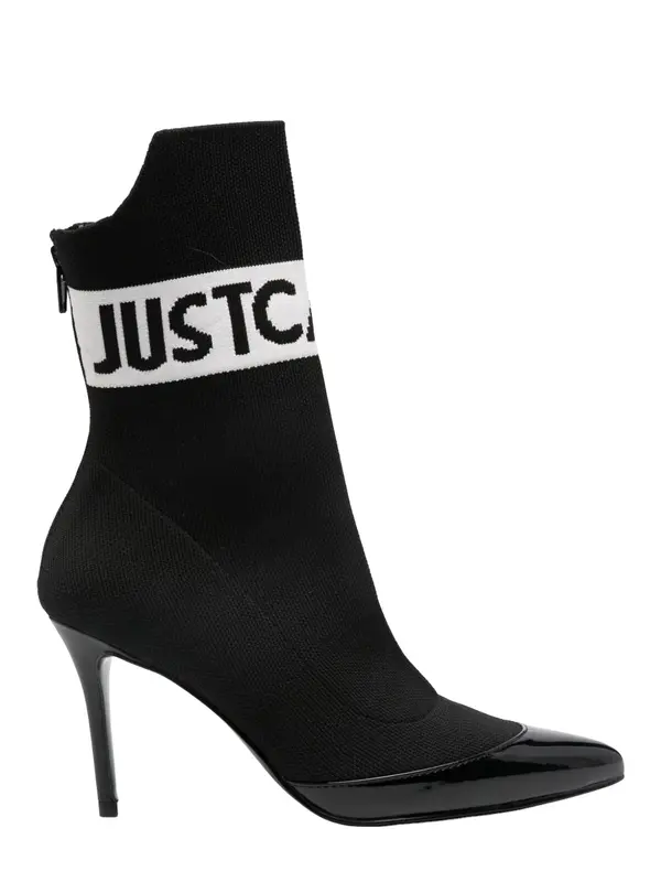 Just Cavalli Intarsia-logo Ankle Boots - Black