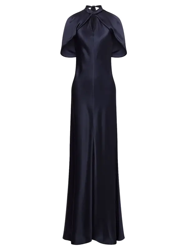 Alberta Ferretti Draped Maxi Dress - Blue