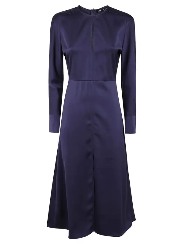 DRHOPE Satin Midi Dress - Blue
