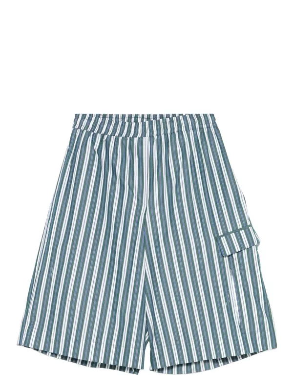 Remain Birger Christensen Poplin Striped Shorts - Green