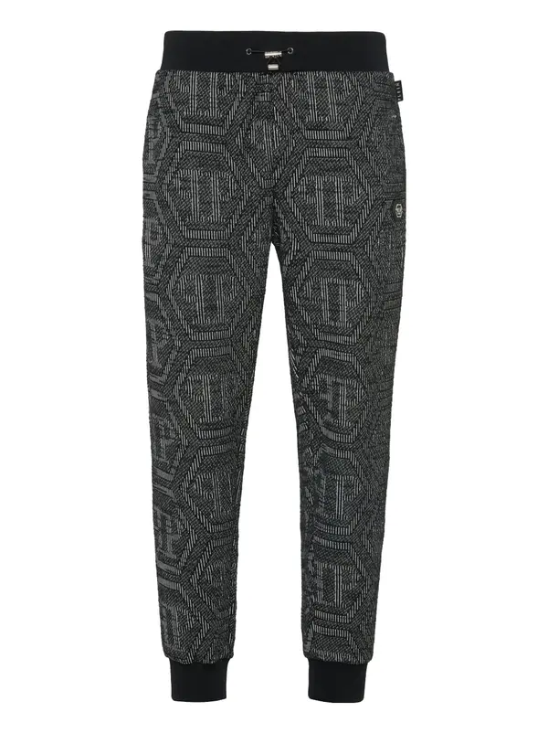 Philipp Plein Monogram-jacquard Track Pants - Black