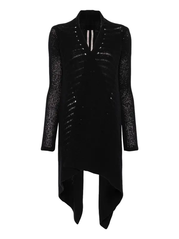 Rick Owens Medium Knit Wrap Cardigan - Black