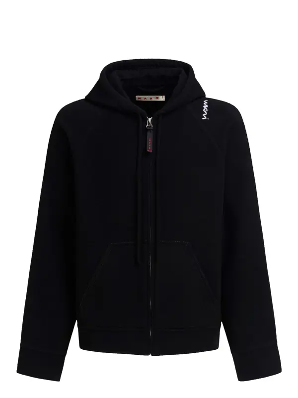 Marni Logo-embroidered Hooded Jacket - Black